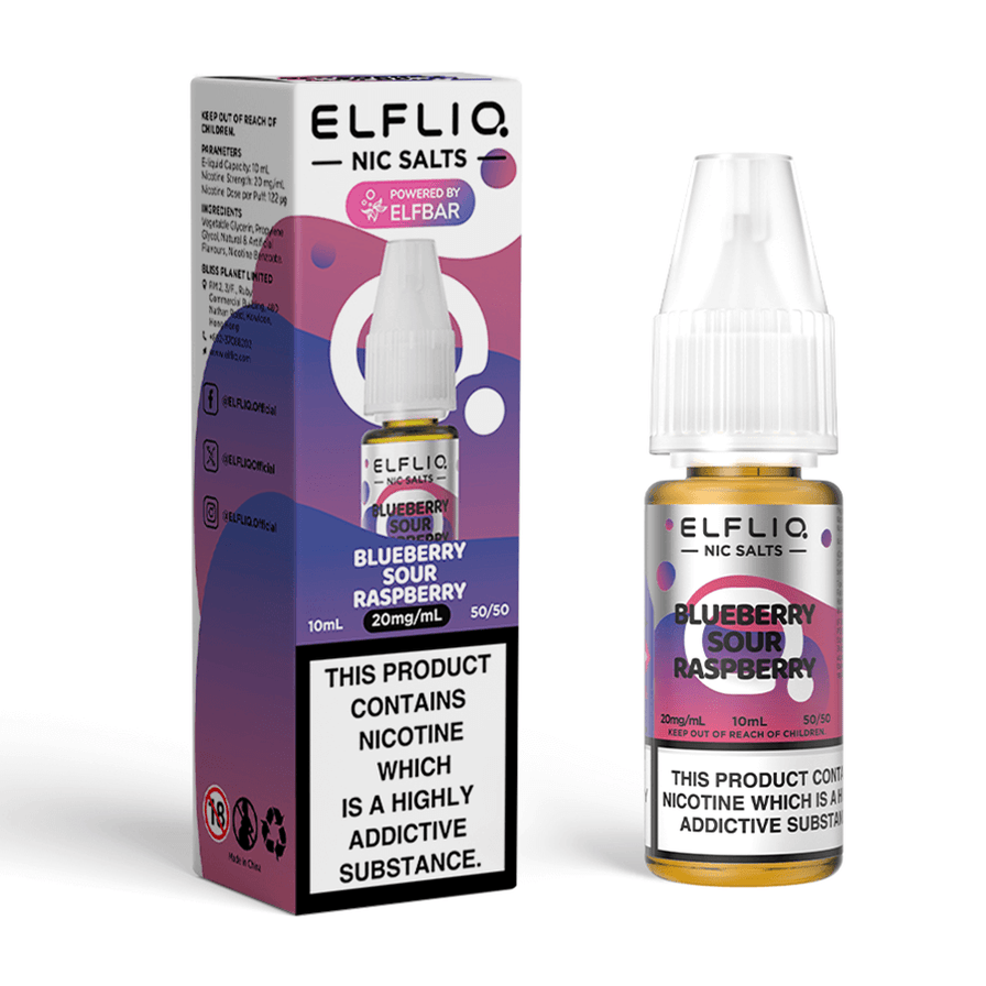 Blueberry Sour Raspberry Elfliq Vape Juice by Elf Bar - from £3 — Tablites